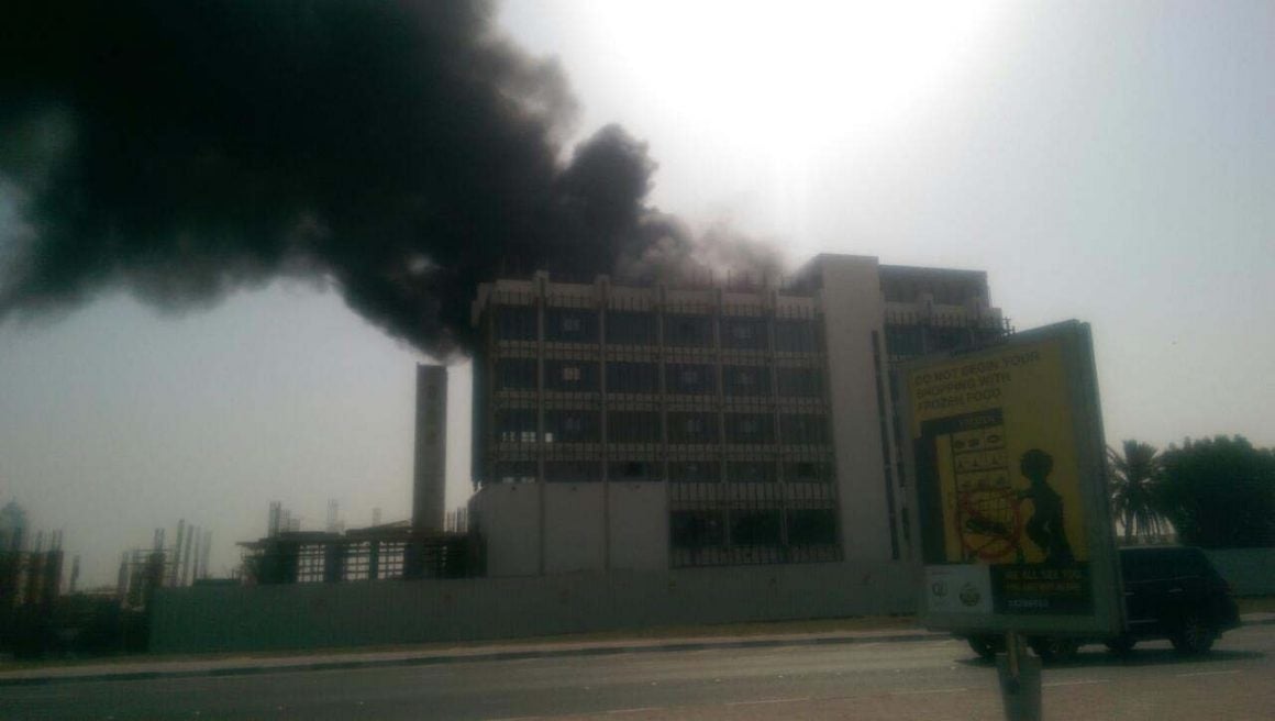 PHOTOS: Fire erupts in former Civil Defense complex - Doha News | Qatar