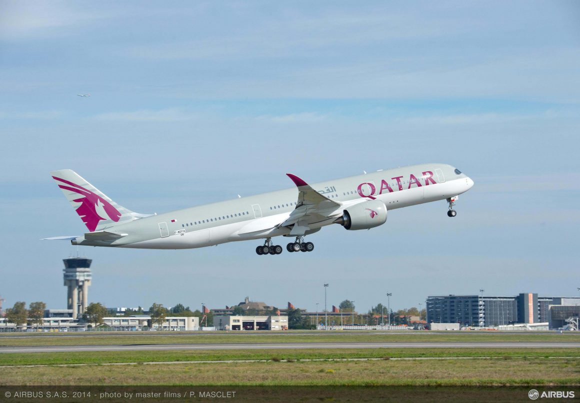 PHOTOS: Qatar Airways' first A350 completes maiden flight - Doha News ...